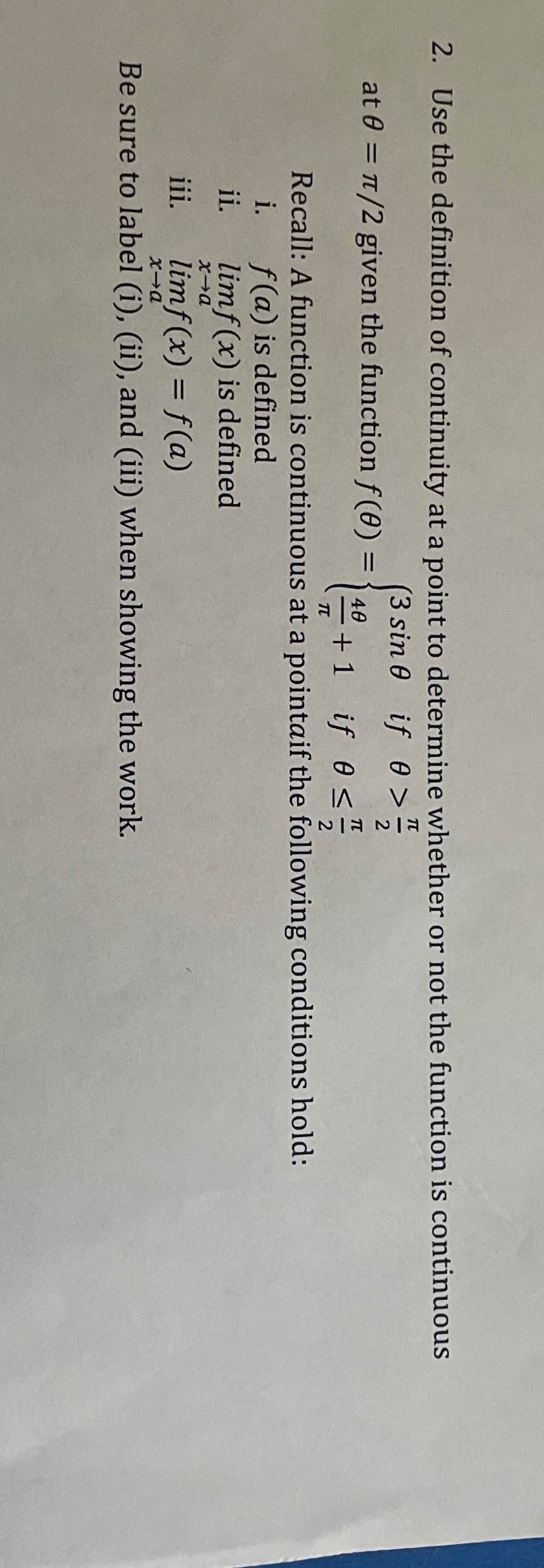 Solved Use the definition of continuity at a point to | Chegg.com