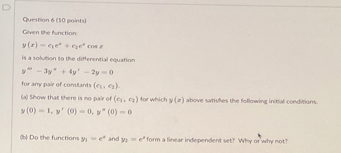 Question 6 10 ﻿points Given The