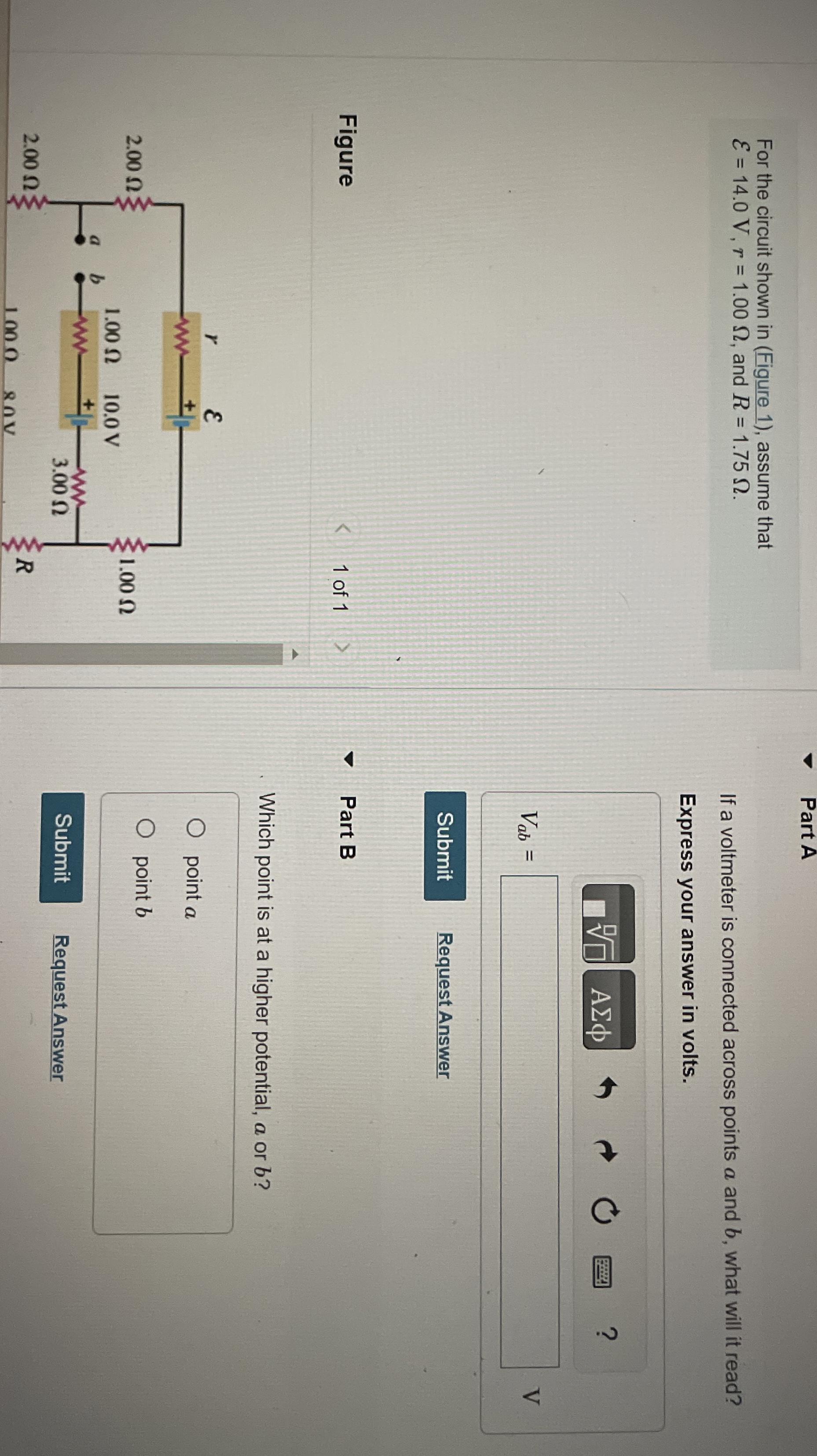Solved Part AFor the circuit shown in (Figure 1), ﻿assume | Chegg.com