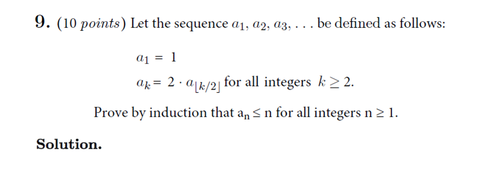 Solved (10 ﻿points) ﻿Let the sequence a1,a2,a3,dots be | Chegg.com