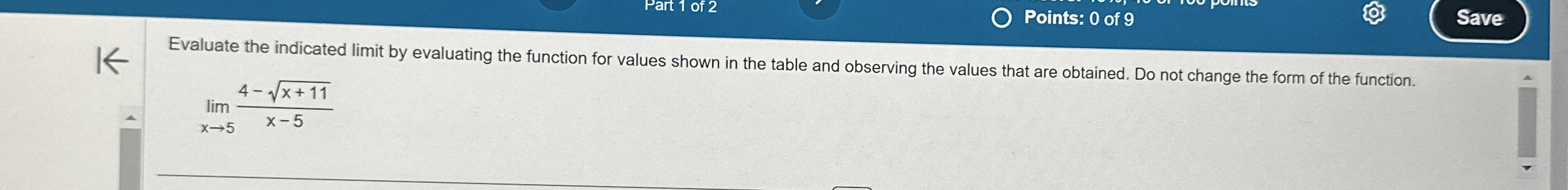 Solved Part 1 ﻿of 2Points: 0 ﻿of 9Evaluate the indicated | Chegg.com