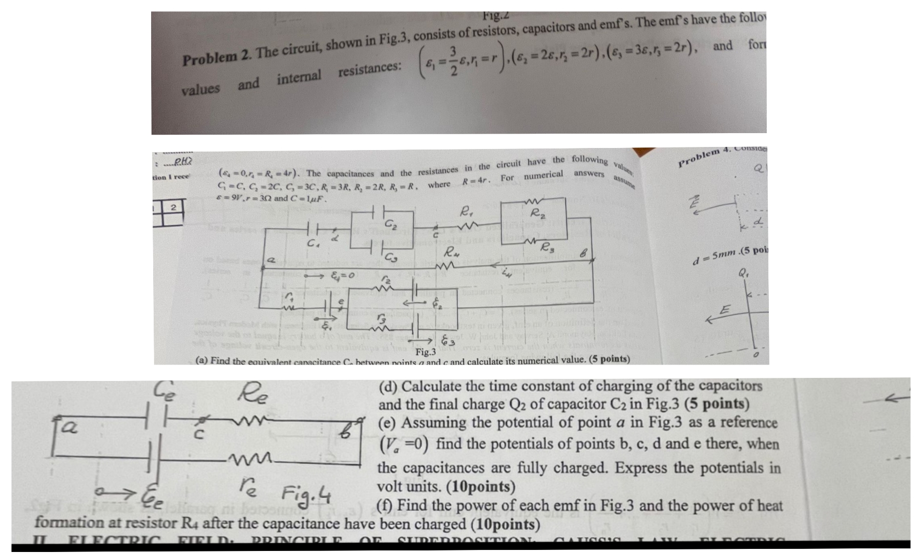 Solved Fig. 2Problem 2. ﻿The circuit, shown in Fig.3, | Chegg.com