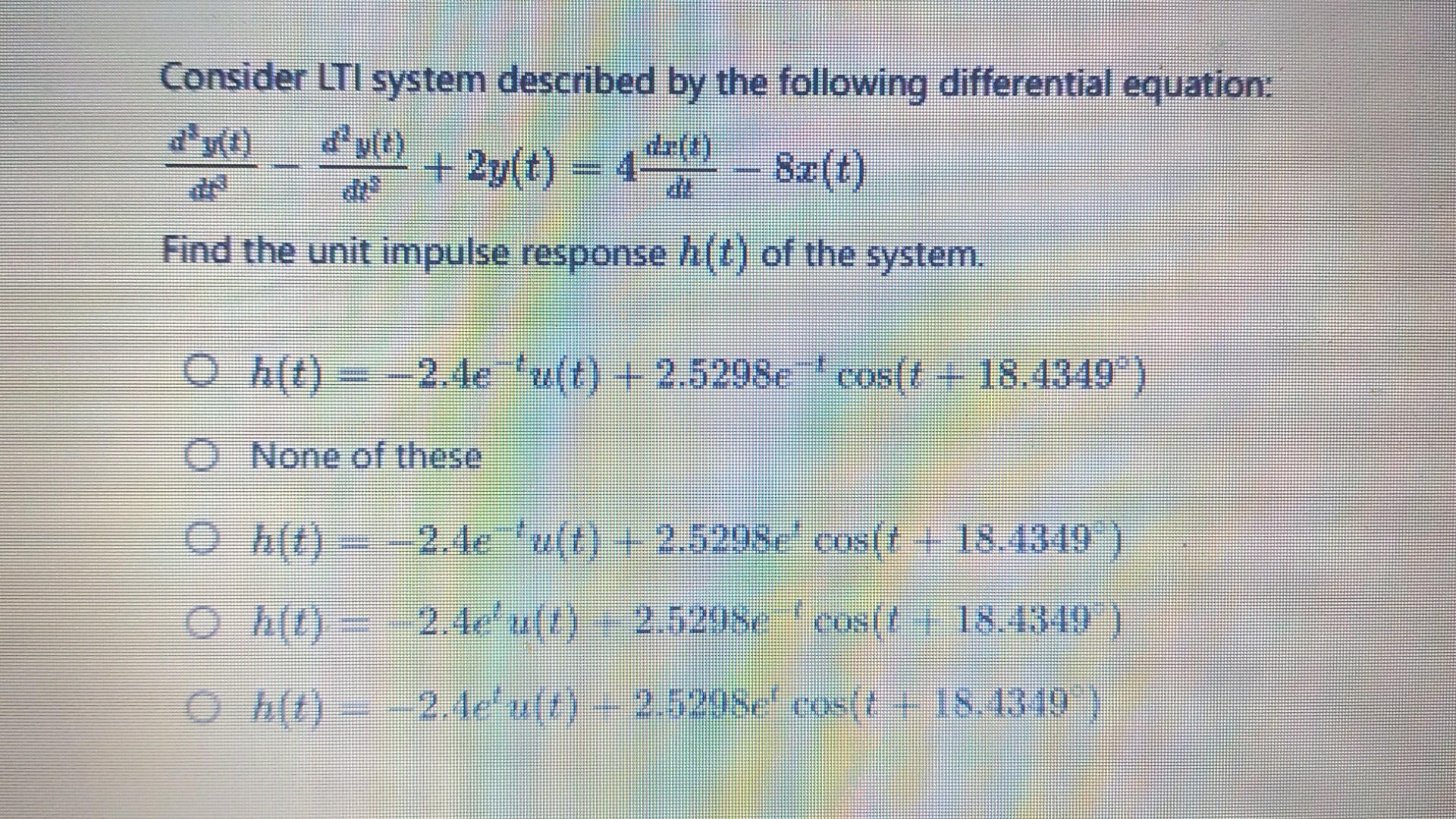 Solved Consider LTI system described by the following | Chegg.com
