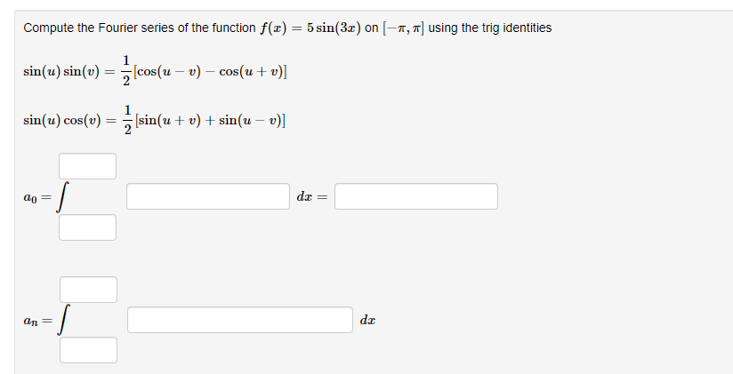 Solved Compute the Fourier series of the function | Chegg.com