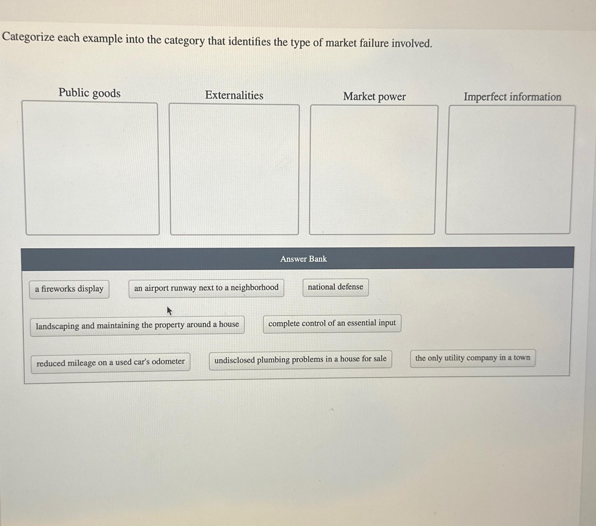 Solved Categorize each example into the category that | Chegg.com