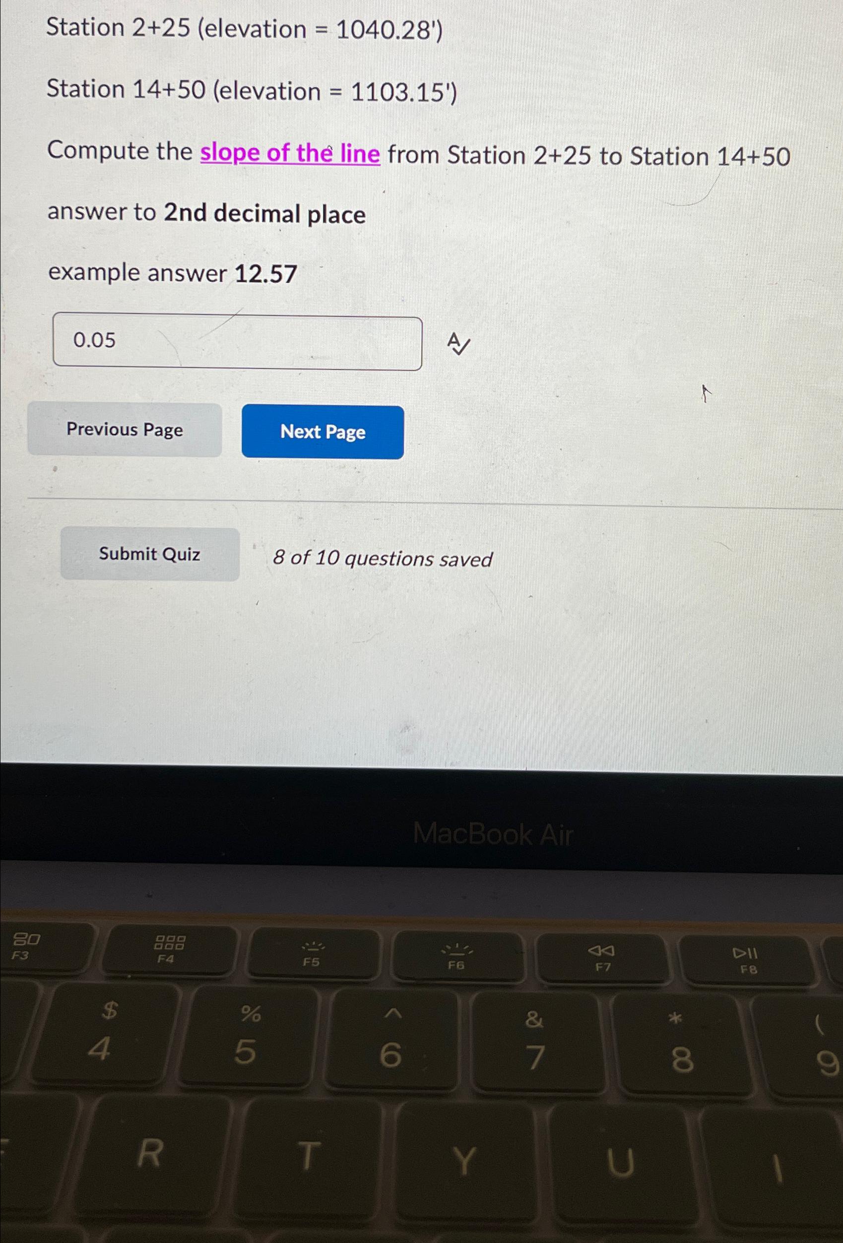 Solved Station elevation (:=1040.28'}Station elevation | Chegg.com