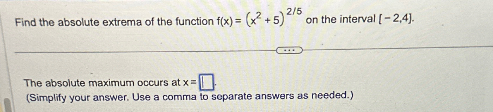 Solved Find the absolute extrema of the function | Chegg.com