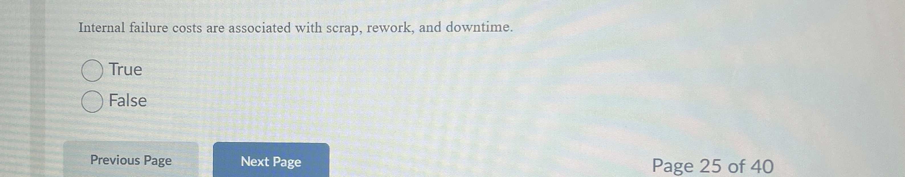 Solved Internal failure costs are associated with scrap, | Chegg.com