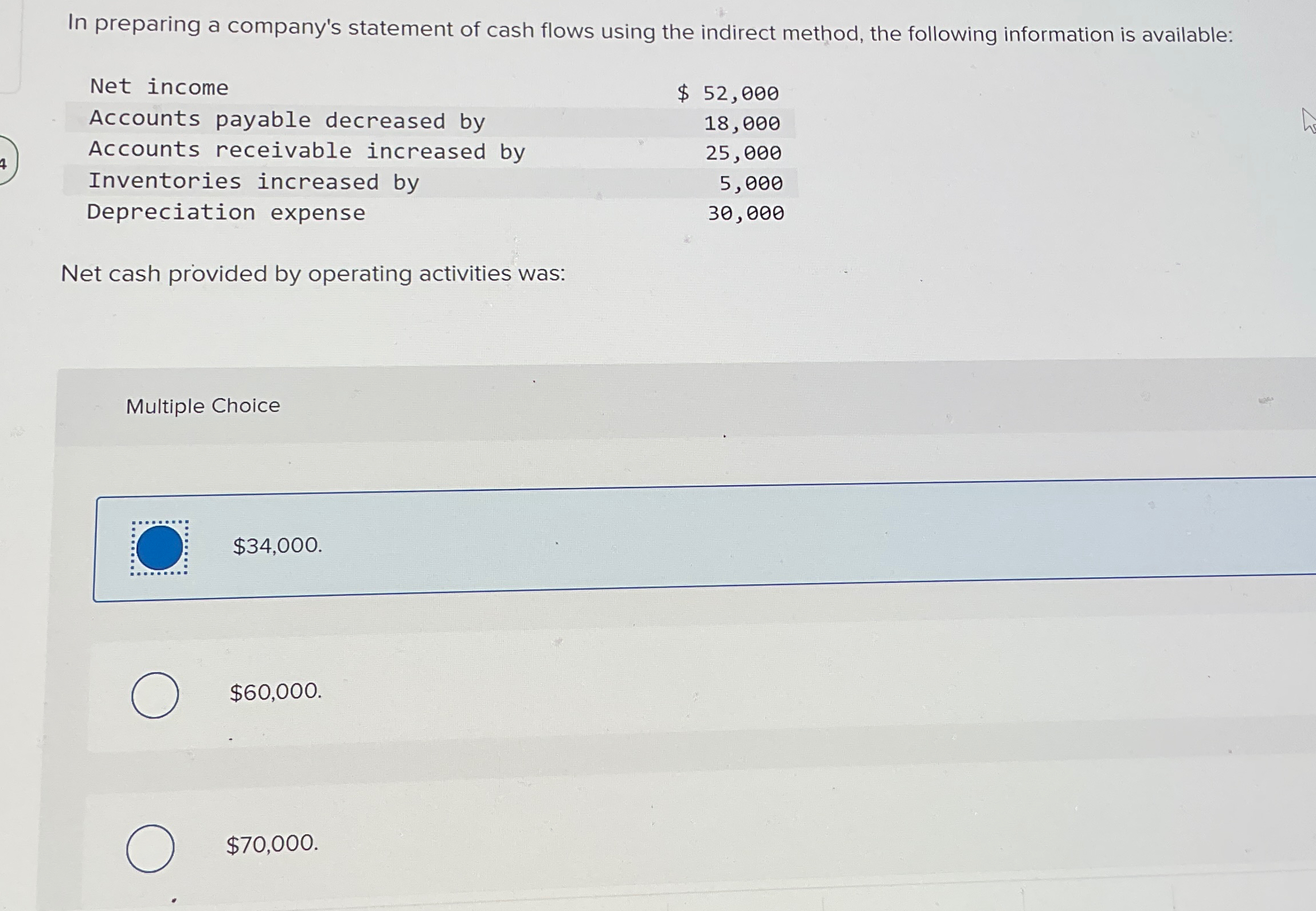 Solved In preparing a company's statement of cash flows | Chegg.com