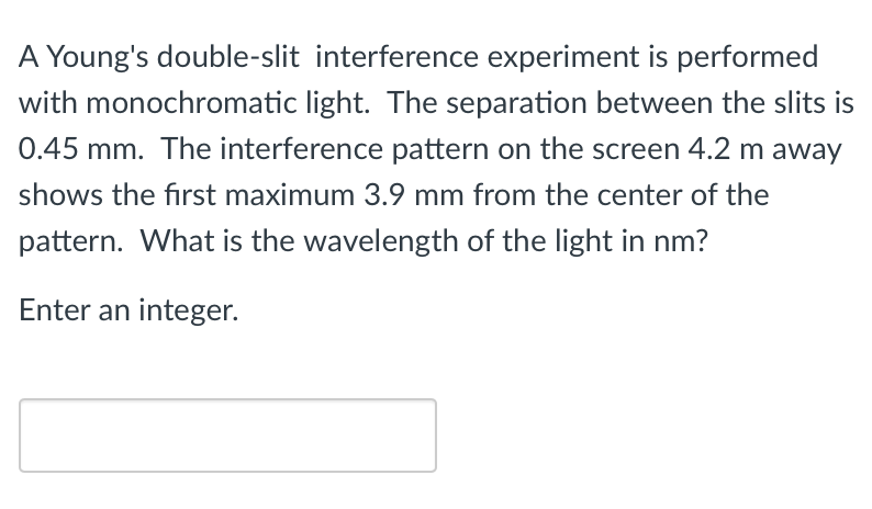 Solved A Young's double-slit interference experiment is | Chegg.com