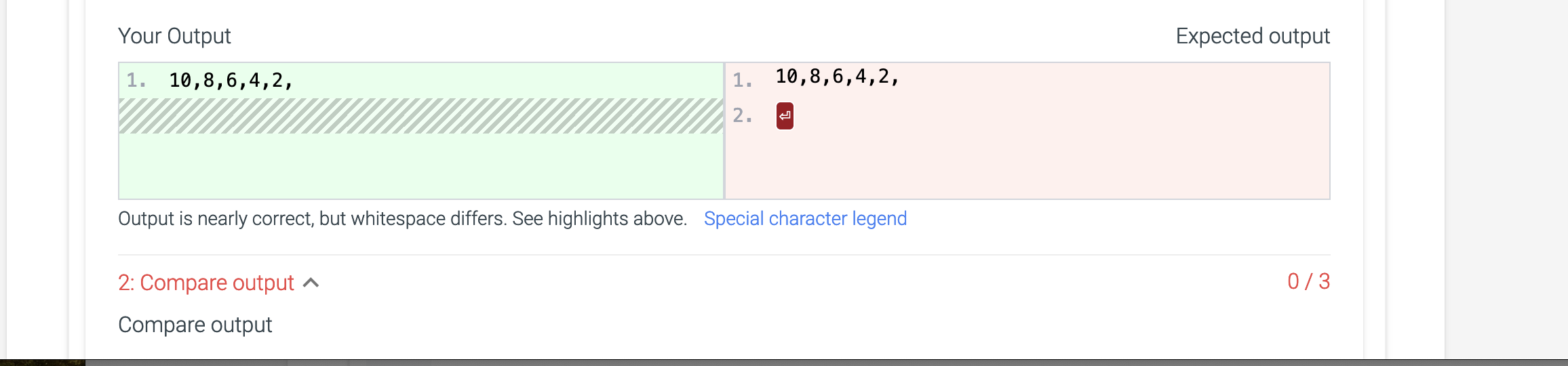 Solved having trouble with the white space at th end of the | Chegg.com