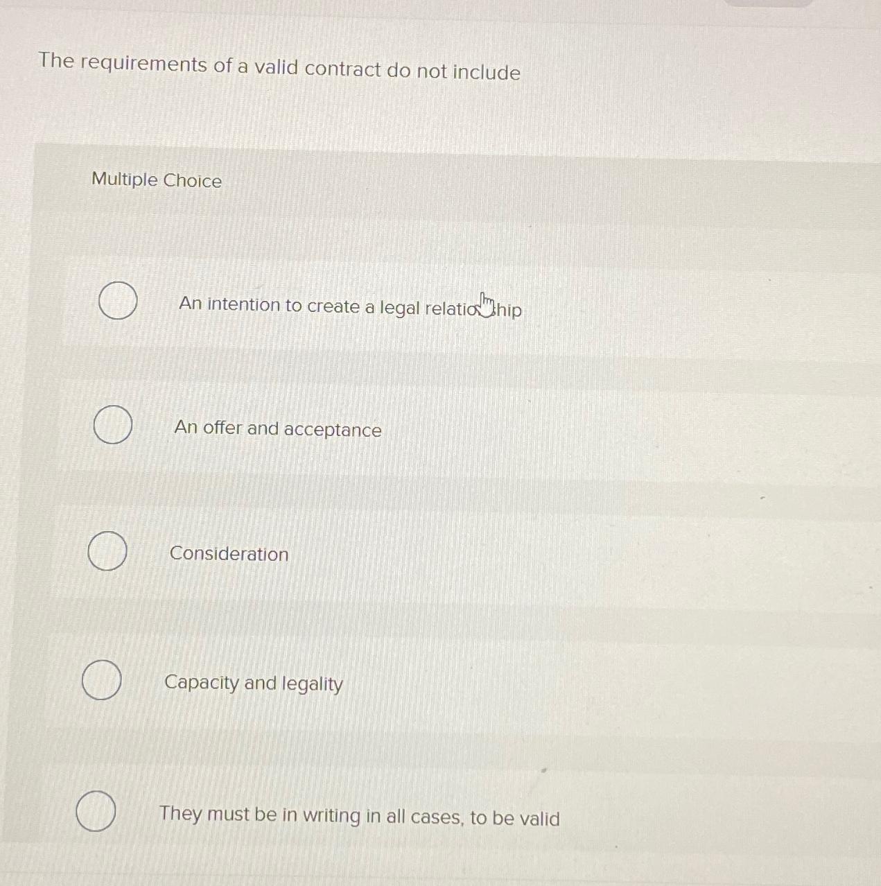 Solved The requirements of a valid contract do not | Chegg.com