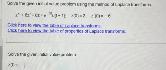 Solved Solve the given initial value problem using the | Chegg.com