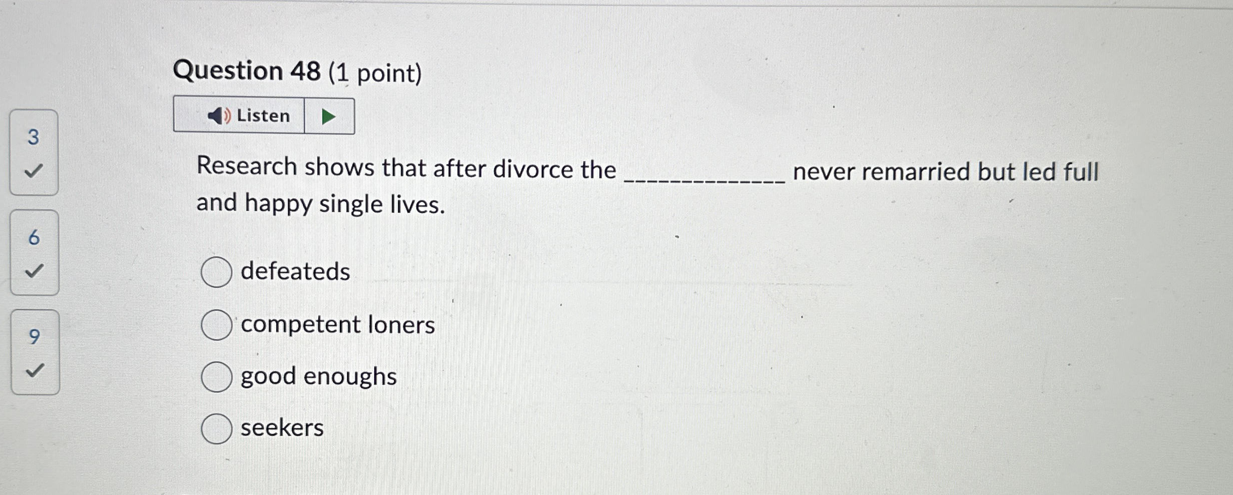 Solved Question 48 (1 ﻿point)3 Research shows that after | Chegg.com
