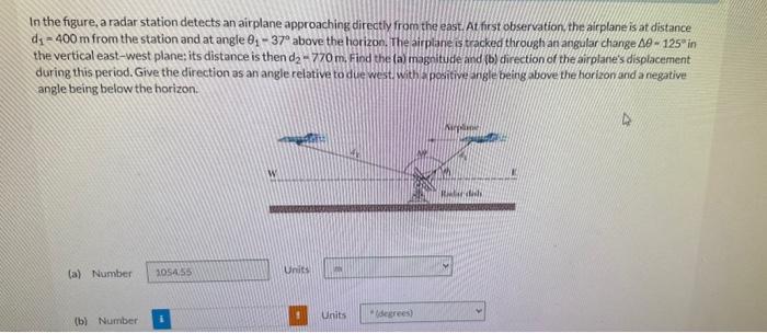 Solved In the fugure, a radar station detects an airplane | Chegg.com