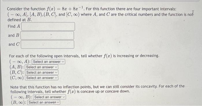 Solved Given the function g(x)=8x3+24x2−192x, find the first | Chegg.com