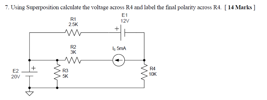 Solved Using Superposition calculate the voltage across R4 | Chegg.com