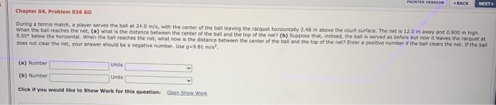 Solved PRINTER VERSION RACK NEXT Chapter 04, Problem 036 GO | Chegg.com