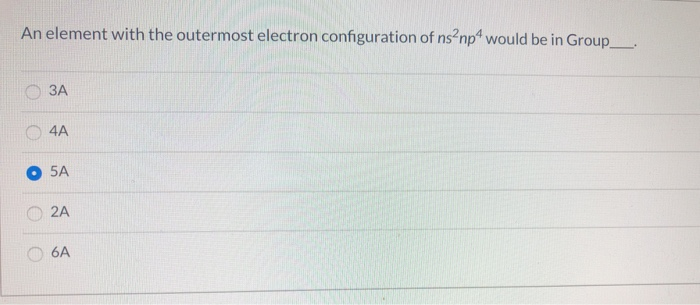 Solved An element with the outermost electron configuration | Chegg.com