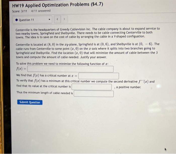 Solved HW19 Applied Optimization Problems (\$4.7) Score: | Chegg.com