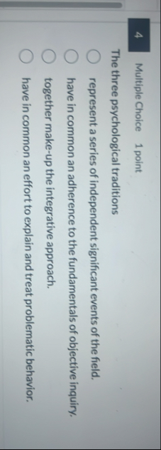 Solved Multiple Choice 1 ﻿pointThe three psychological | Chegg.com
