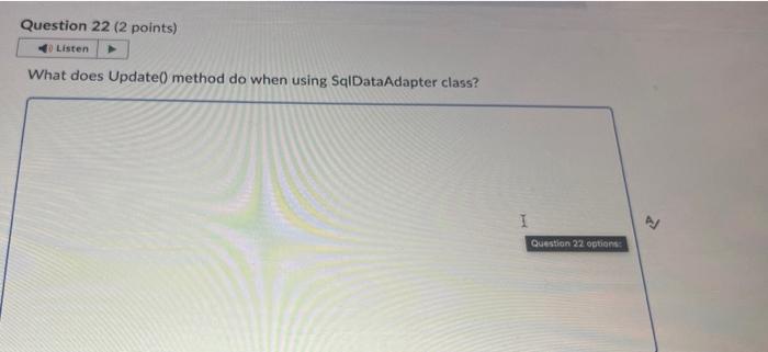 Solved What does Update() method do when using | Chegg.com