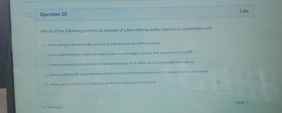 Solved Question 101 ﻿ptsWhich of the following presents an | Chegg.com