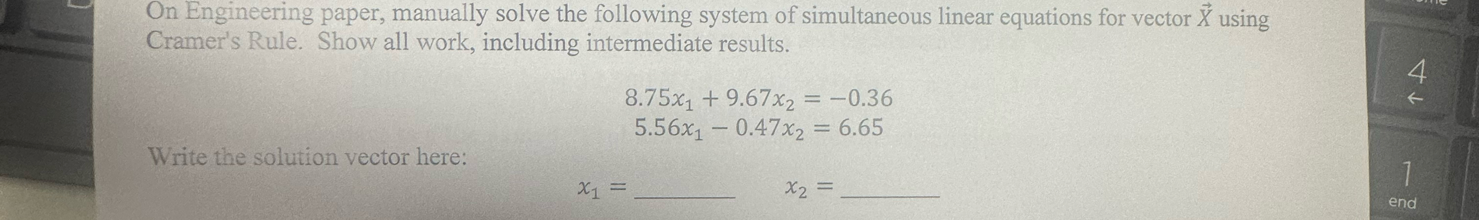 Solved On Engineering paper, manually solve the following | Chegg.com