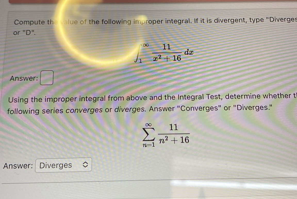 Solved Compute the value of the following improper integral. | Chegg.com