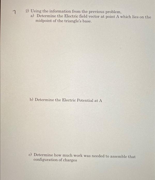 Solved 2) Using the information from the previous problem, | Chegg.com