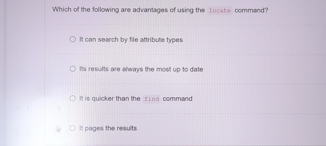 Solved in linux Which of the following are advantages of | Chegg.com