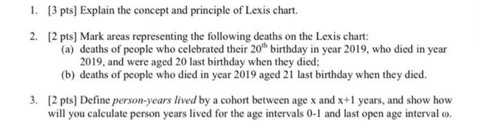 Solved 1. [3 pts] Explain the concept and principle of Lexis | Chegg.com