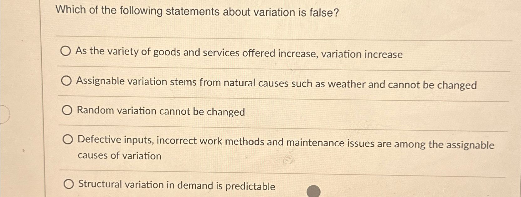 Solved Which of the following statements about variation is | Chegg.com