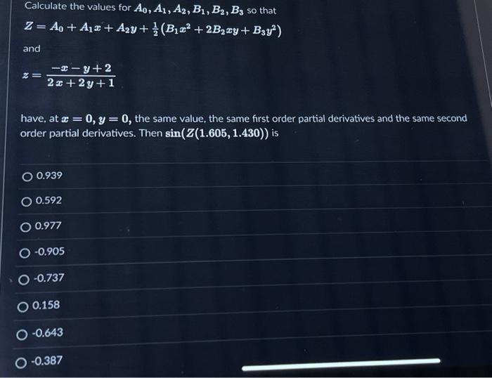 Solved Calculate the values for A0,A1,A2,B1,B2,B3 so that | Chegg.com