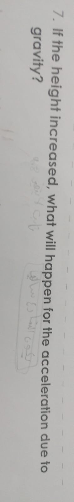Solved If the height increased, what will happen for the | Chegg.com