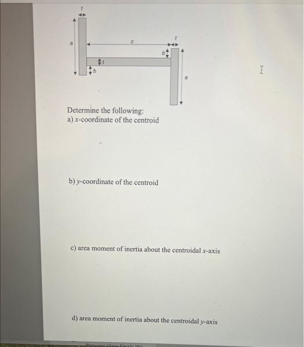 Solved Determine the following: a) x-coordinate of the | Chegg.com