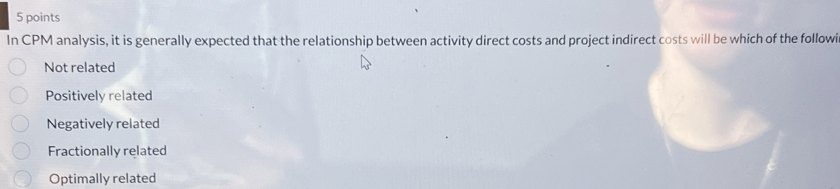 Solved 5 ﻿pointsIn CPM analysis, it is generally expected | Chegg.com