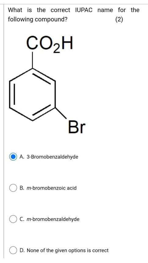 Solved What is the correct IUPAC name for the following | Chegg.com