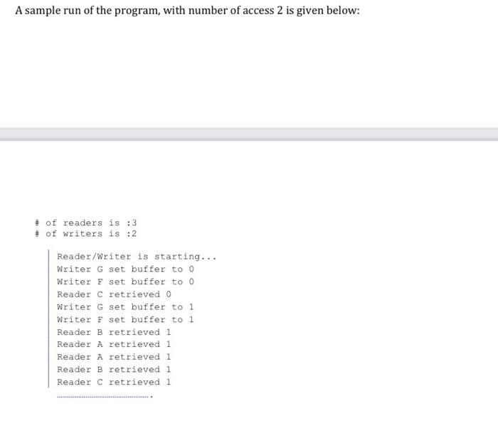 Solved B. Synchronization of Reader/Writer problem: In this | Chegg.com