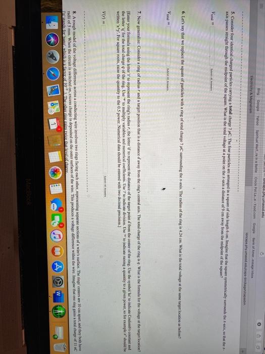 Solved 5. Consider four identical charged particles carrying | Chegg.com