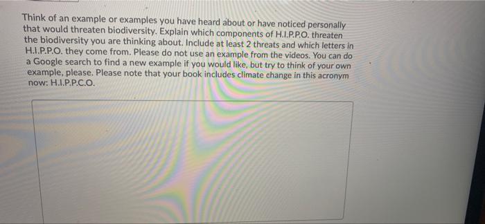 Solved Think of an example or examples you have heard about | Chegg.com