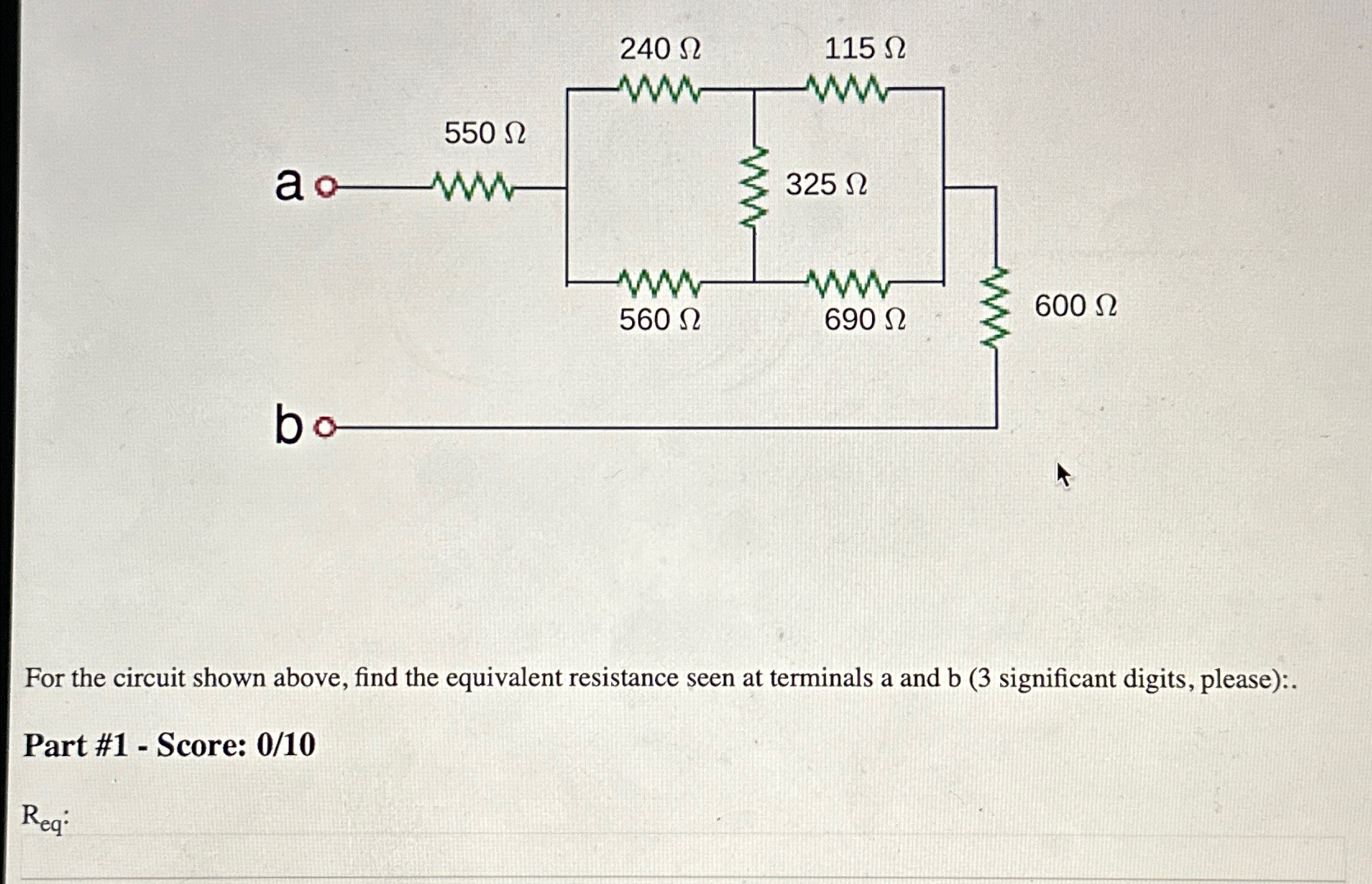 Solved For the circuit shown above, find the equivalent | Chegg.com