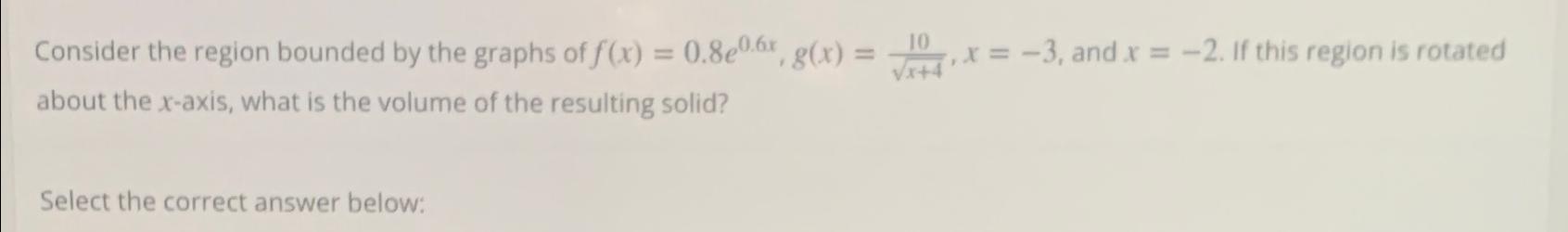 Solved Consider the region bounded by the graphs of | Chegg.com
