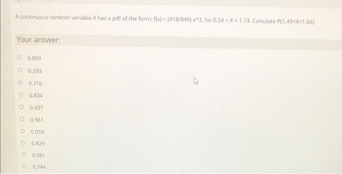 Solved A continuous random variable X has a pdf of the form: | Chegg.com