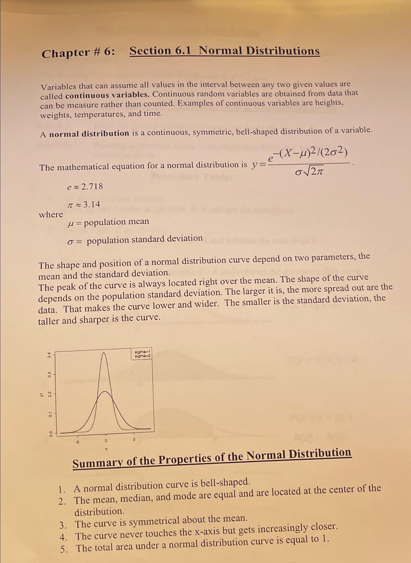 Chapter # 6: Section 6.1 ﻿Normal | Chegg.com