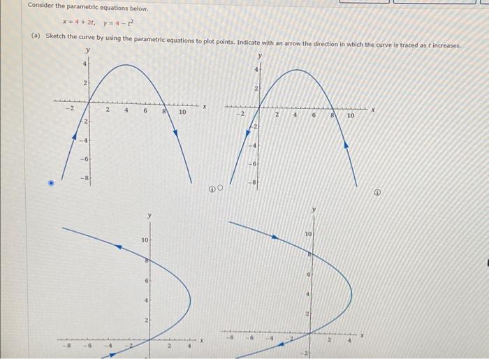 Solved Consider the parametric equations below. | Chegg.com