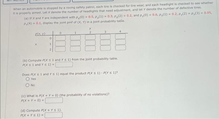 Solved When an automobile is stopped by a roving safety | Chegg.com