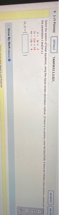 Solved 9. (-/1 Points) DETAILS TANFIN 12 2.3.021. MY NOTES | Chegg.com Solved 9. (-/1 Points) DETAILS TANFIN 12 2.3.021. MY NOTES | Chegg.com