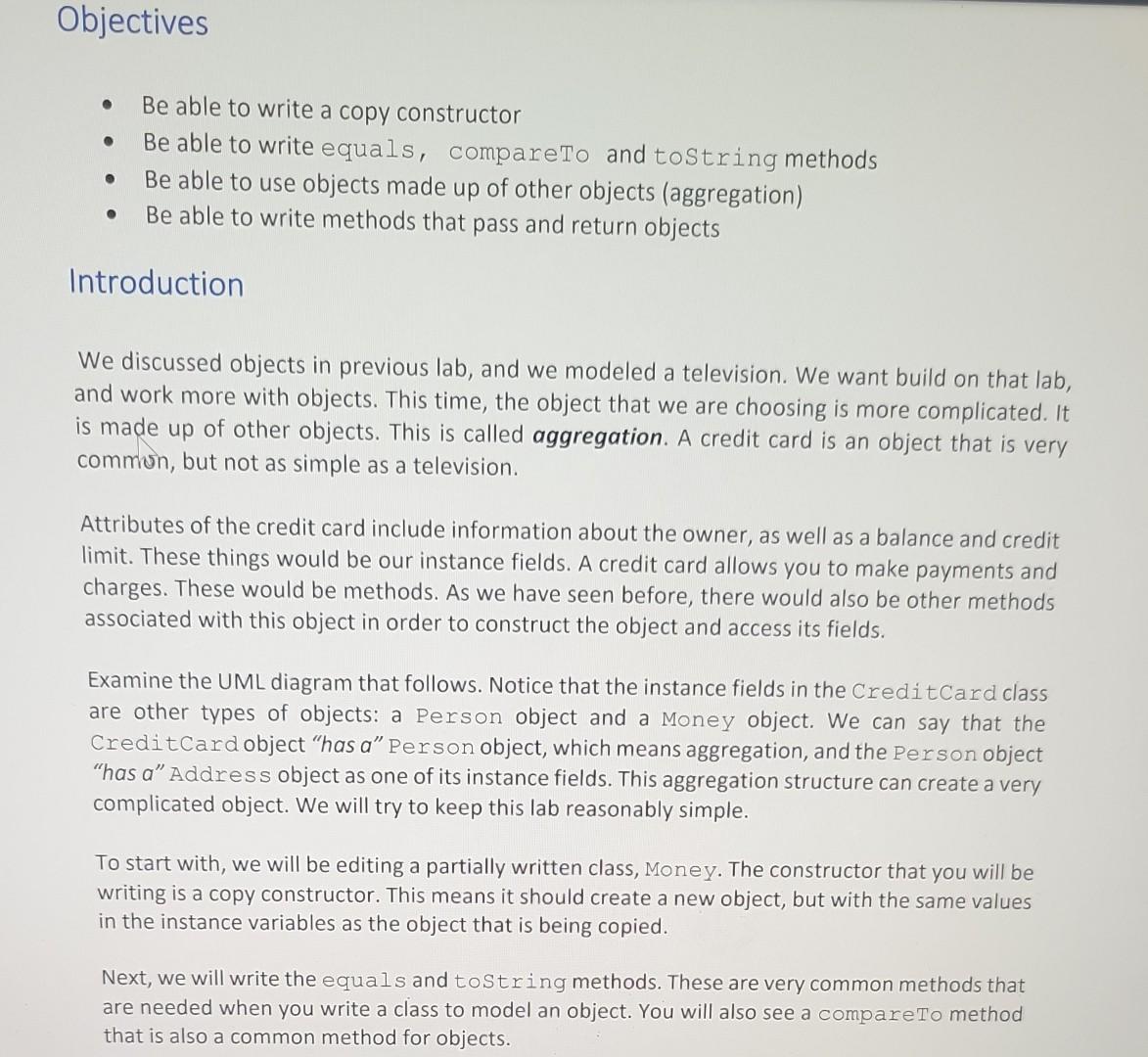 Solved - Be able to write a copy constructor - Be able to | Chegg.com