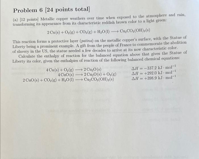 Solved Problem 6 [24 points total] (a) [12 points] Metallic | Chegg.com
